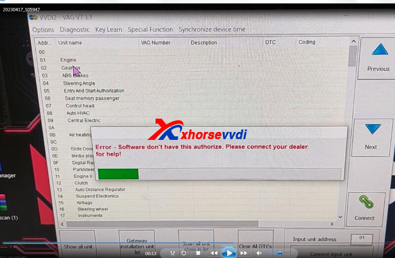 How To Fix Vvdi2 Vw Function Software Dont Have This Authorize