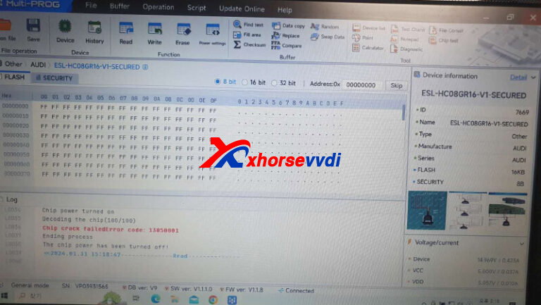 Solved! Xhorse Multi Prog Read Audi ESL MCU Fail | XhorseVVDI.com