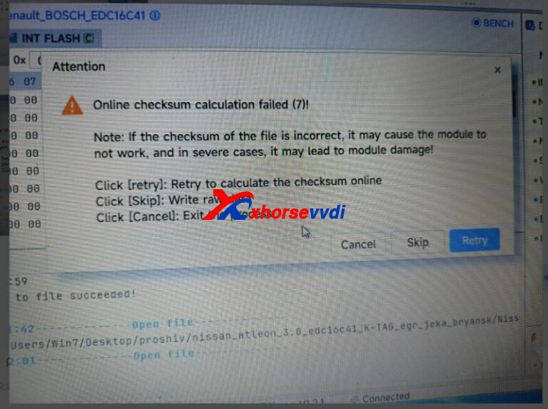 Solved! Multi Prog Checksum EDC16C41 Nissan Fail | XhorseVVDI.com
